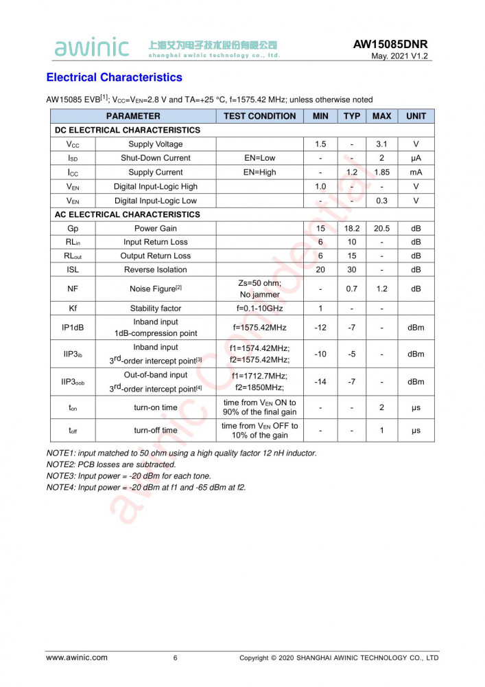 AW15085DNR datasheet page 7