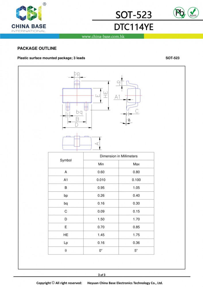 DTC114YE datasheet page 3
