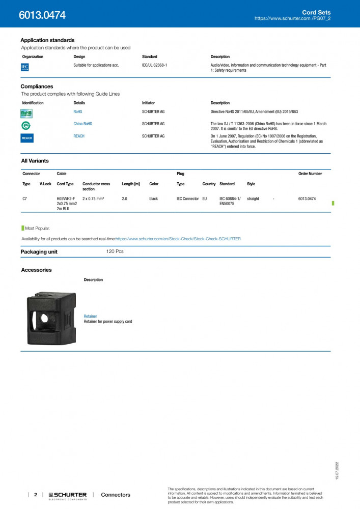 SCHURTER 6013.0474 technical document page 2