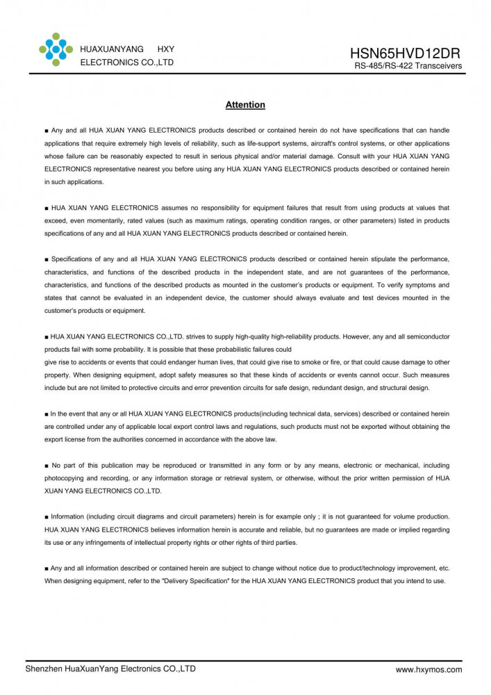 HSN65HVD12DR datasheet page 8