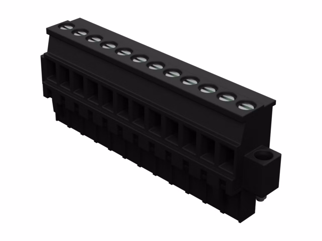 5.00mm Pitch Eurostyle Vertical Plug, with Retention Screws and Reverse Imprinting, Front Wire Entry, Black, 12 Circuits for sale