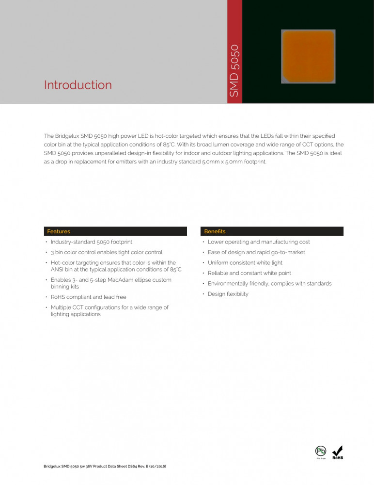 Bridgelux SMD 5050 datasheet page 2