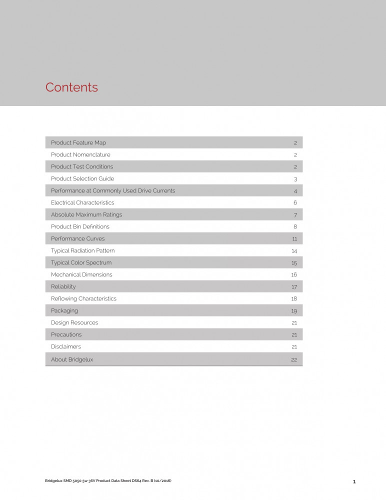 Bridgelux SMD 5050 datasheet page 3
