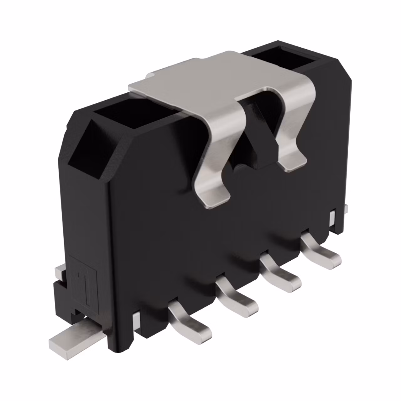 Micro-Fit+ Right-Angle Header, Surface Mount, 3.00mm Pitch, Single Row, 2 Circuits, 0.76µm Gold (Au) Plating, Glow-Wire Capable, Press Clip, Black, Tape and Reel