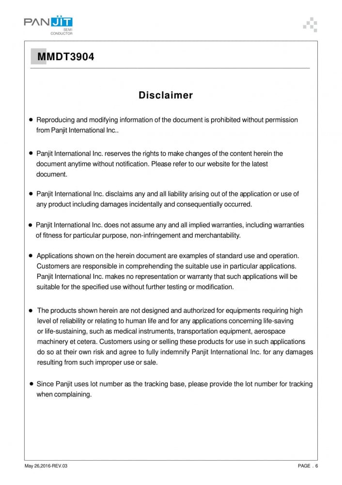 PANJIT MMDT3904 datasheet page 6