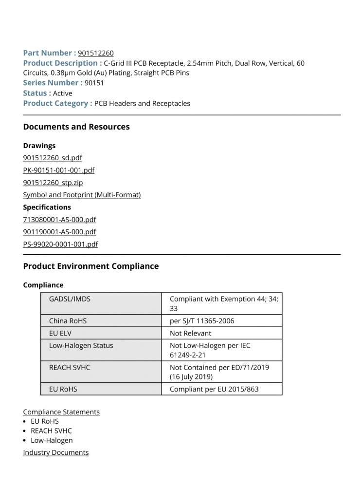 MOLEX 901512260 technical document image 1