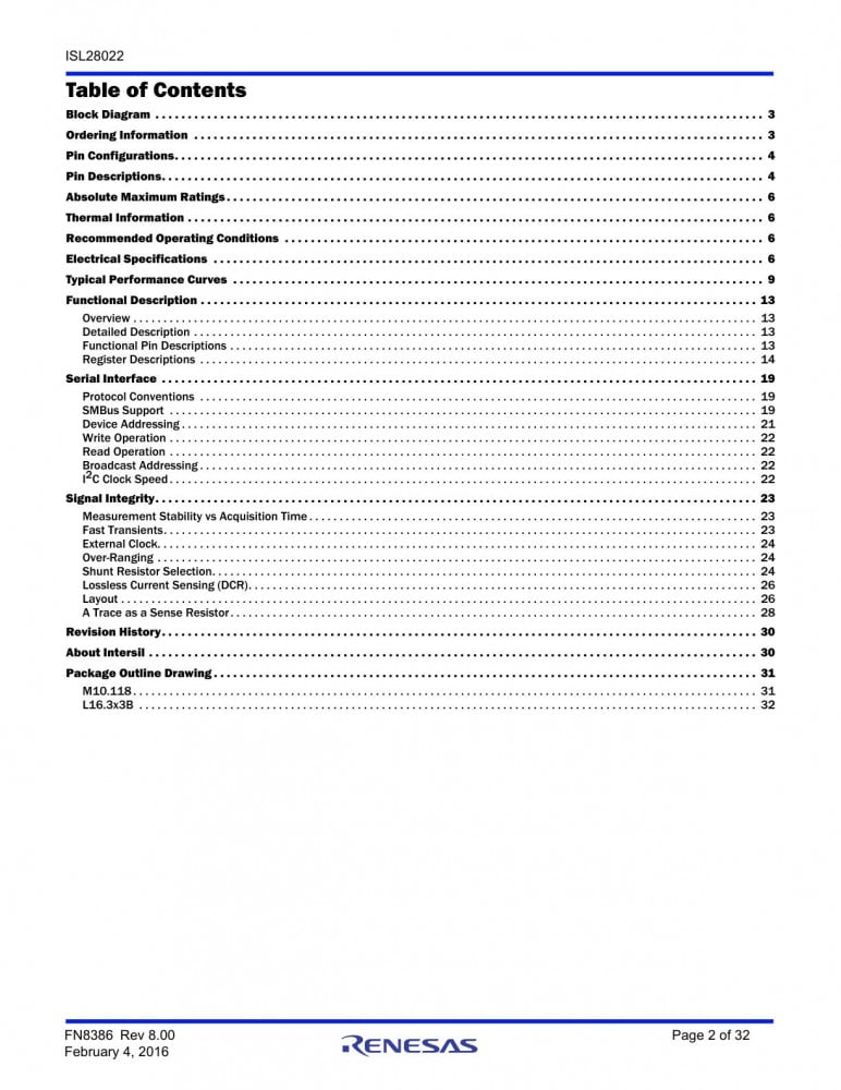 ISL28022 datasheet page 2