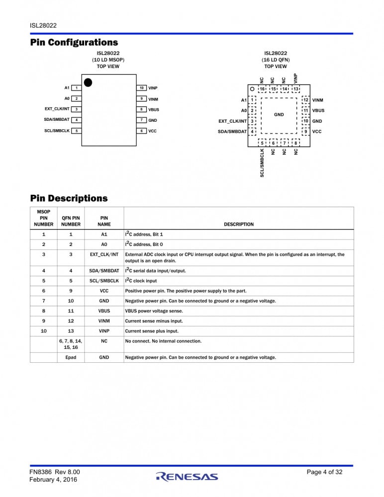 ISL28022 datasheet page 4