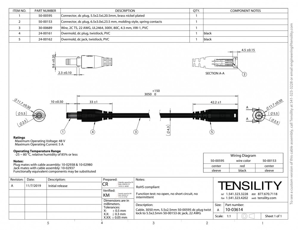 Technical drawing image for Tensility International model 10-03614