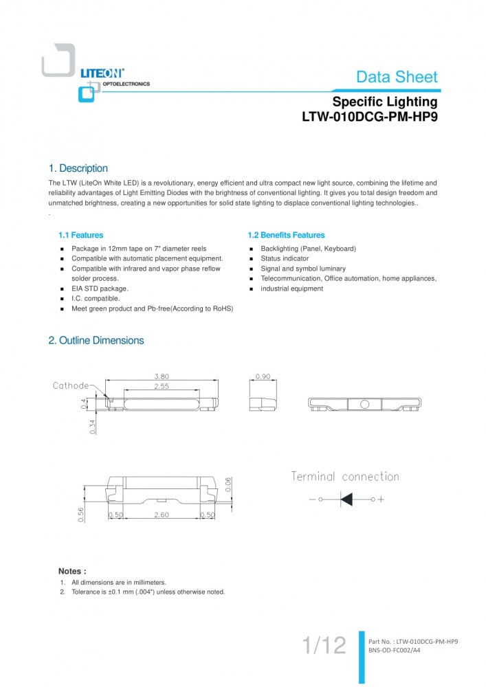 LTW-010DCG-PM-HP9 datasheet page 2