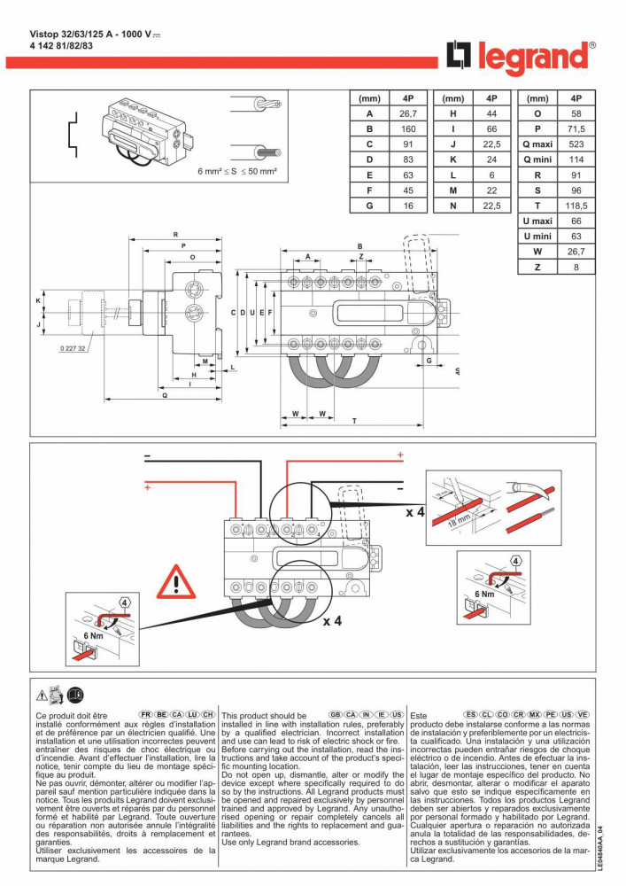 Legrand 414283 product documentation page 1