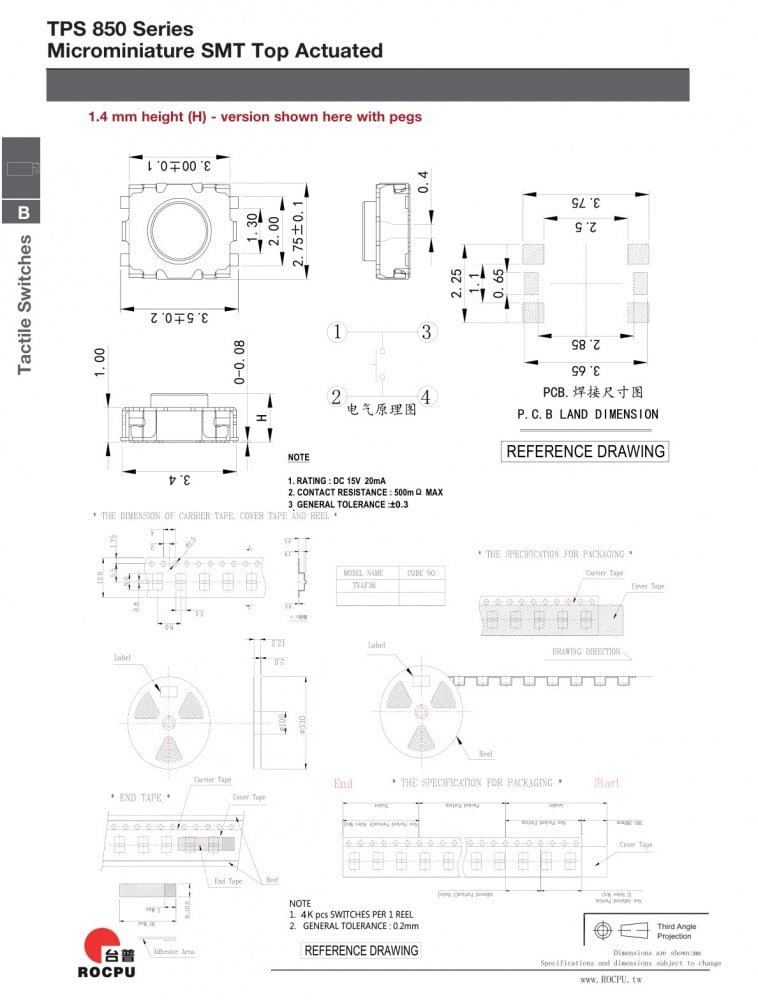 TPS850 series technical drawing page 2