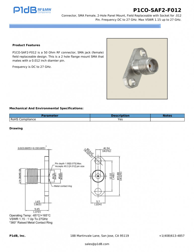 P1CO-SAF2-F012 product visual, image 1