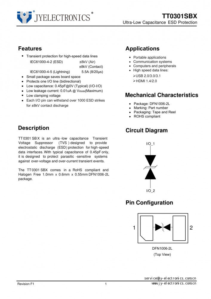 TT0301SBX datasheet page 1