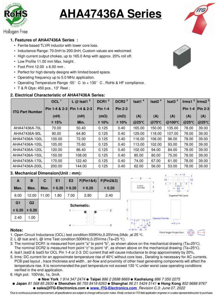 AHA47436A product document page 1