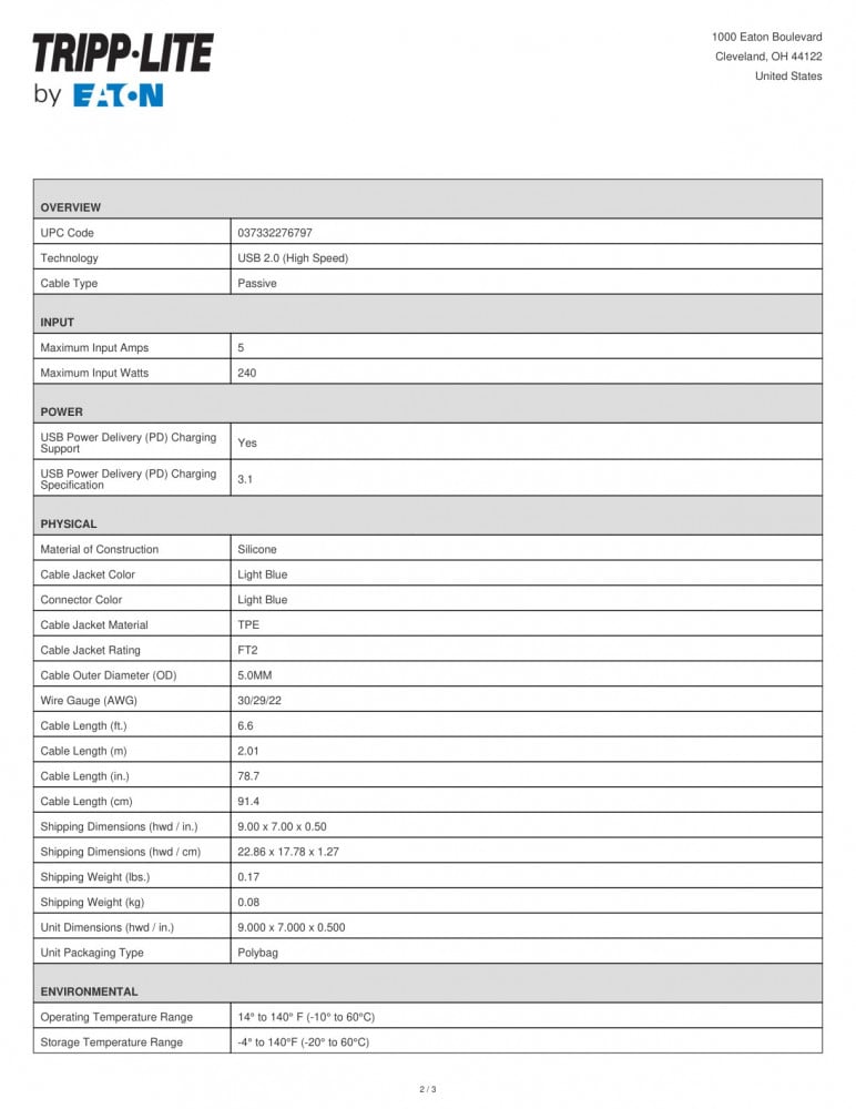 U040AB-006CS5LB technical document page 2