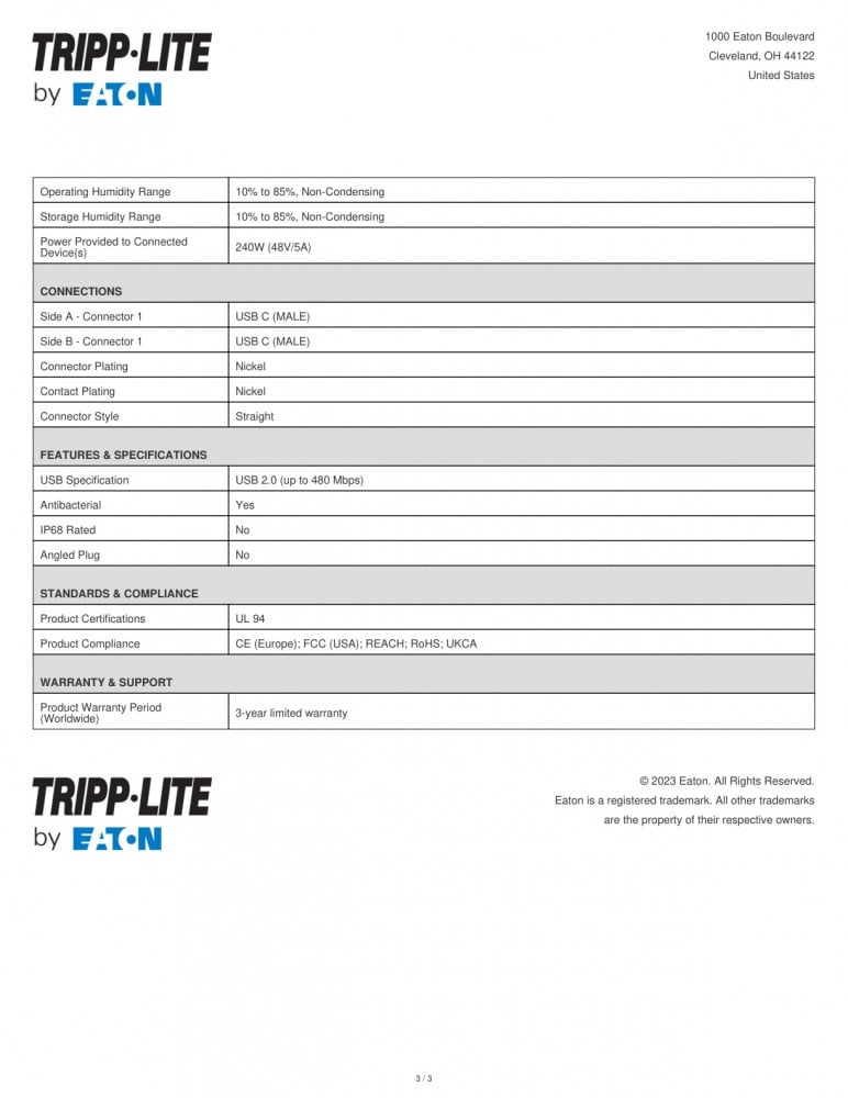 U040AB-006CS5LB technical document page 3