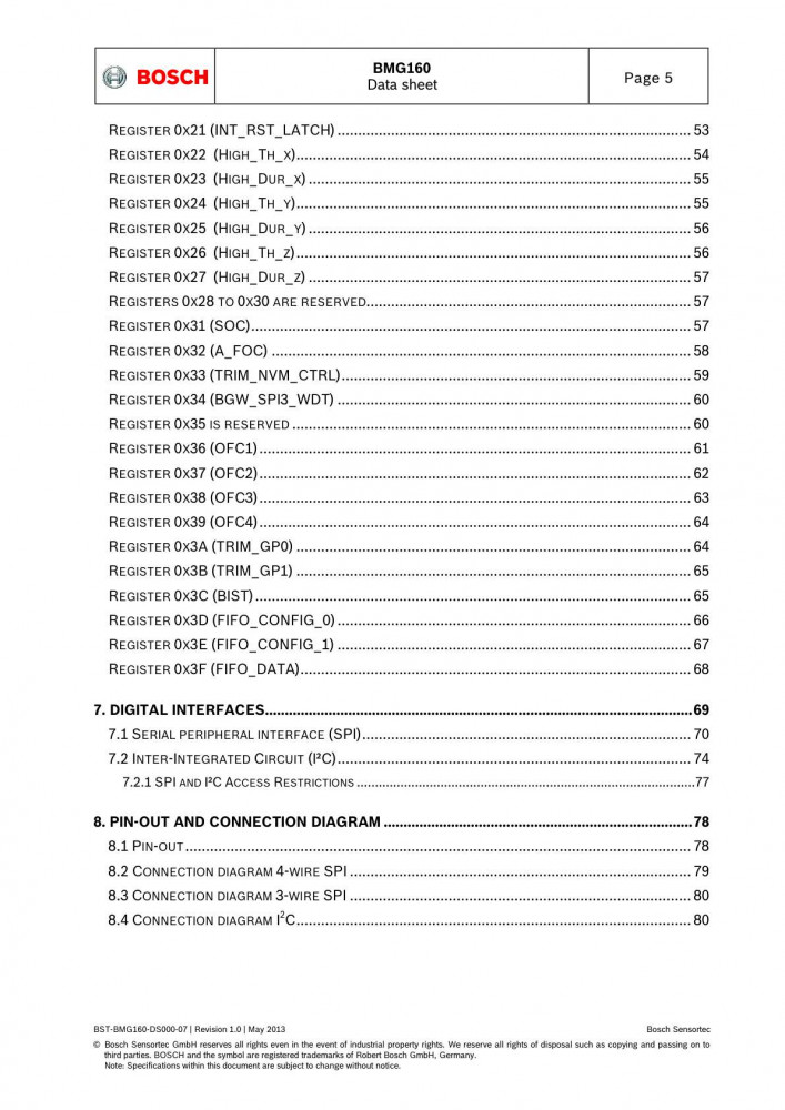 BMG160 datasheet page 5