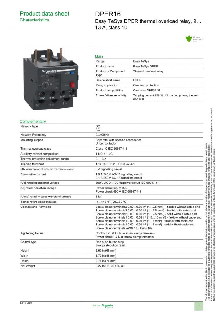 DPER16 technical document page 1
