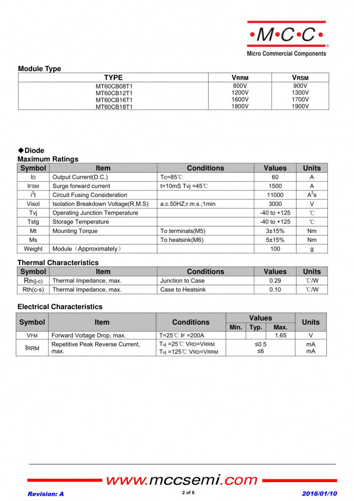 MT60CB16T1-BP datasheet page 2