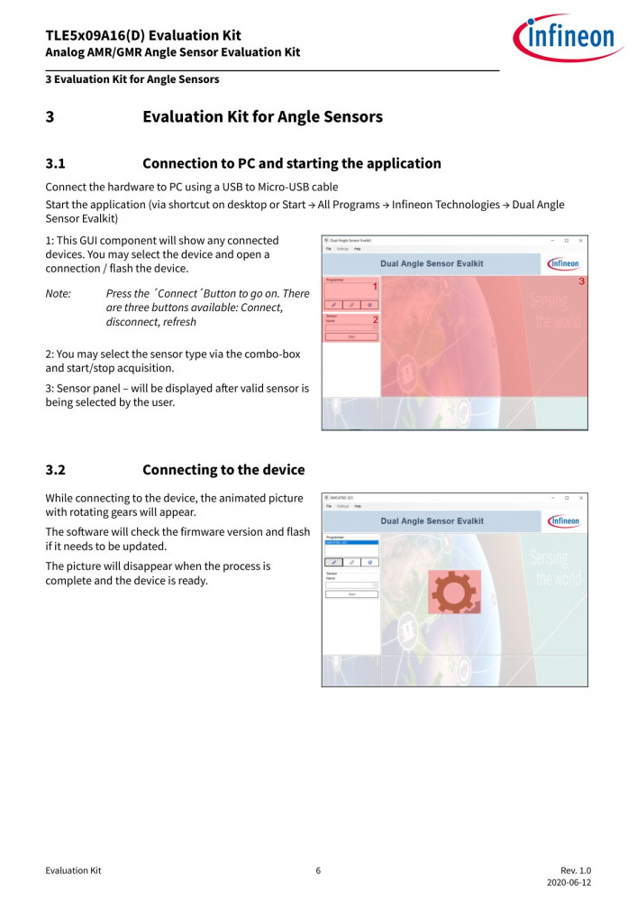 TLE5309 evaluation kit document page 6
