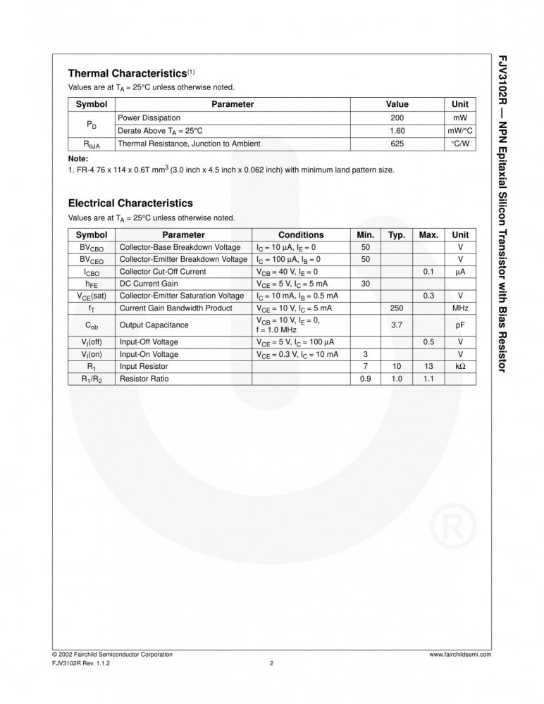 FJV3102R datasheet page 2