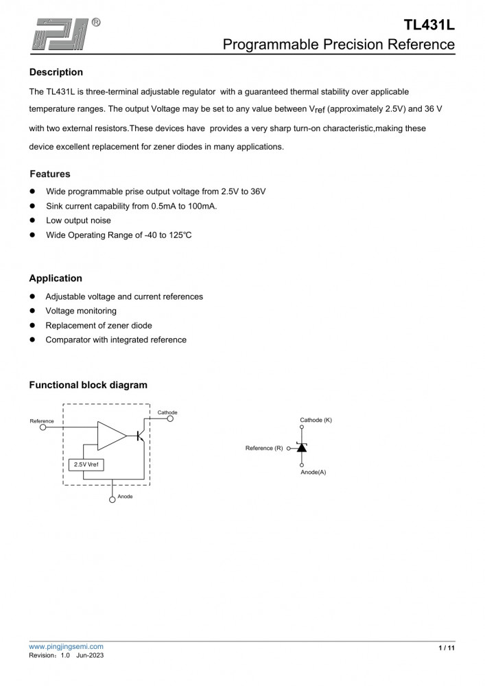 TL431LA datasheet page 1
