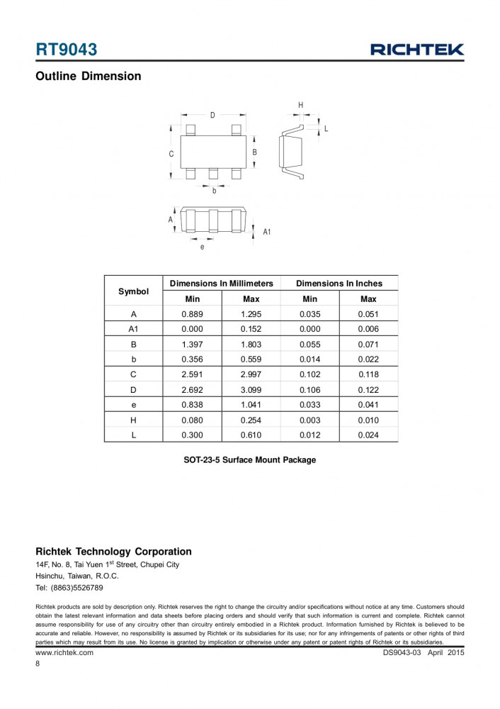 RT9043GB technical document page 8