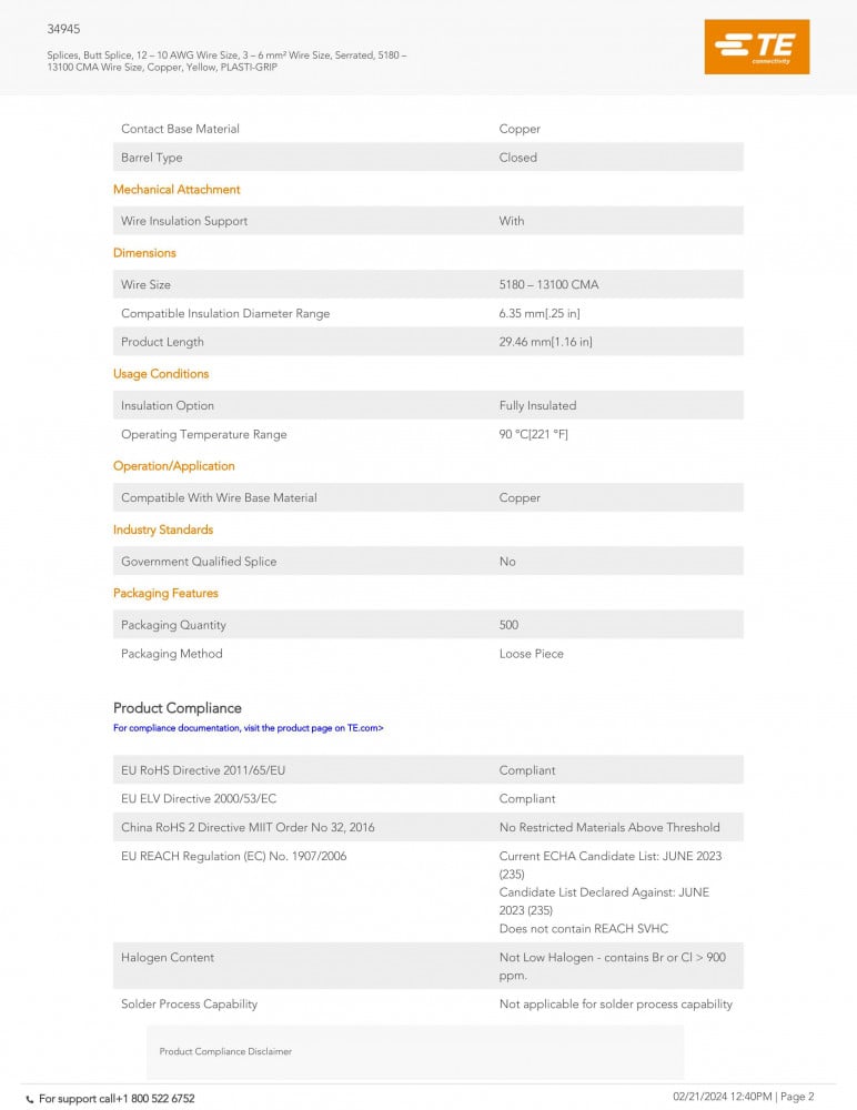 TE Connectivity 34945 document page 2