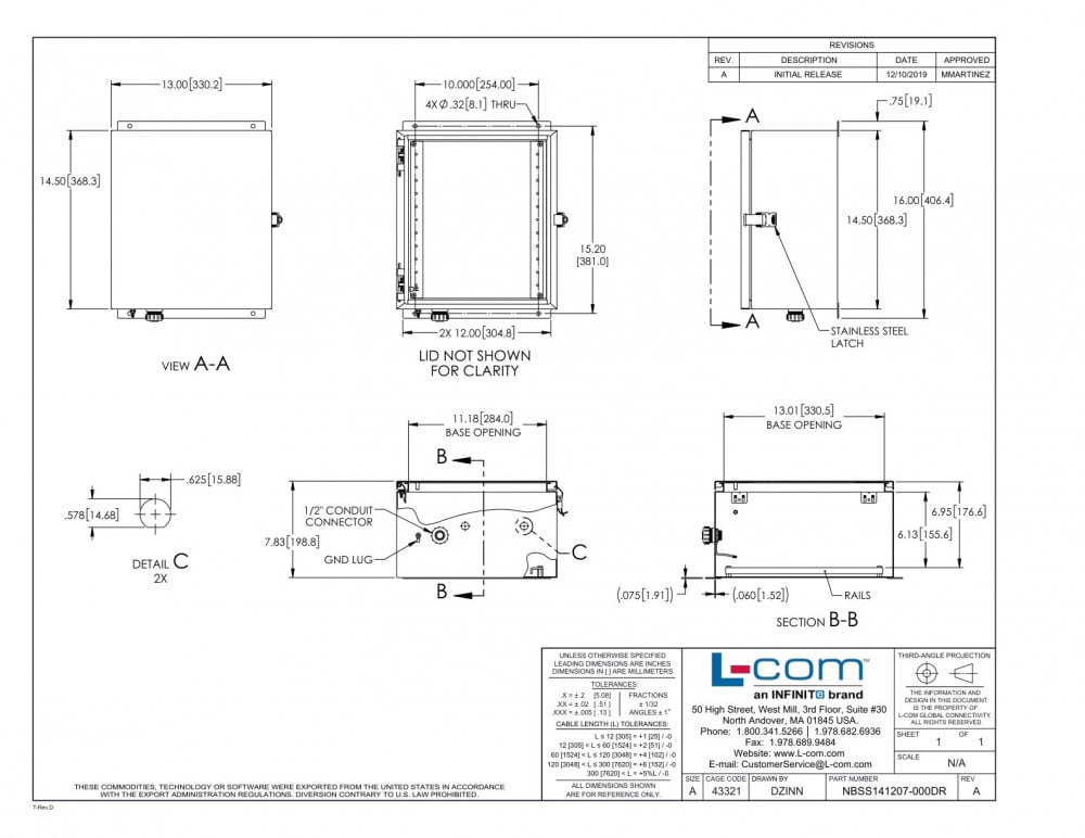NBSS141207-000DR mechanical drawing