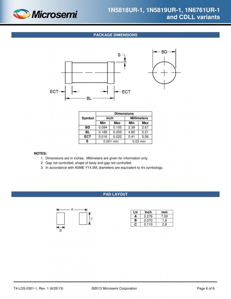 1N5819UR-1 datasheet page 6