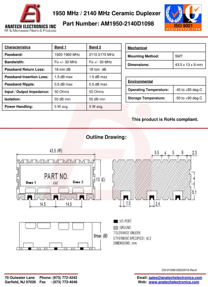 AM1950-2140D1098 technical document page 1