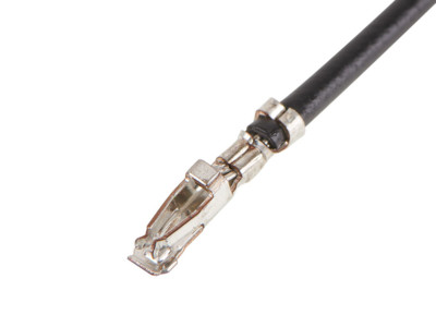Pre-Crimped Lead iGrid-Female-to-Pigtail, Gold (Au) Plating, 300.00mm Length, 26 AWG, Black
