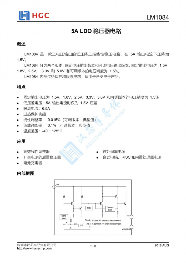 LM1084 datasheet page 1