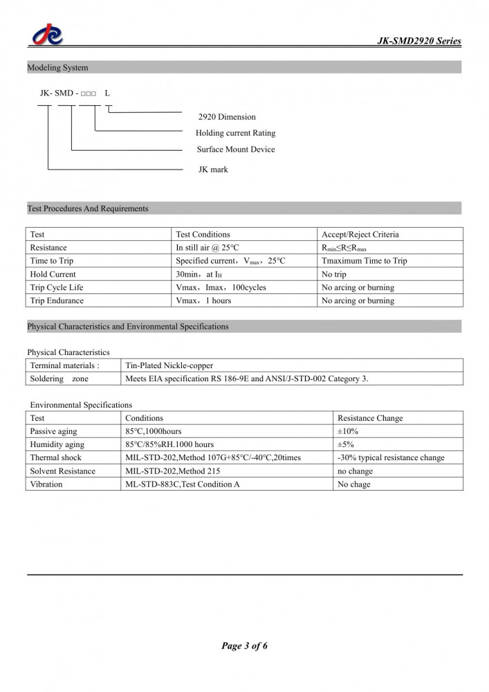 JK-SMD2920 datasheet page 3