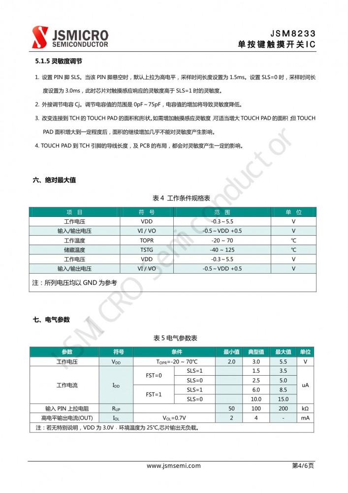 JSM8233 datasheet page 4