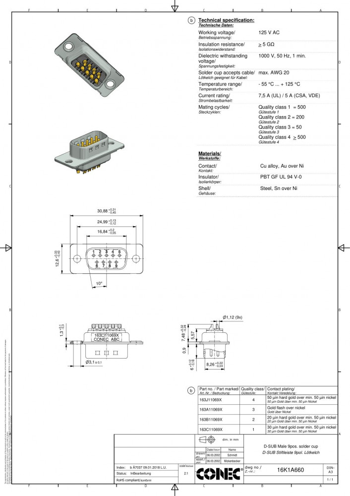 Amphenol 163A11069X technical drawing preview