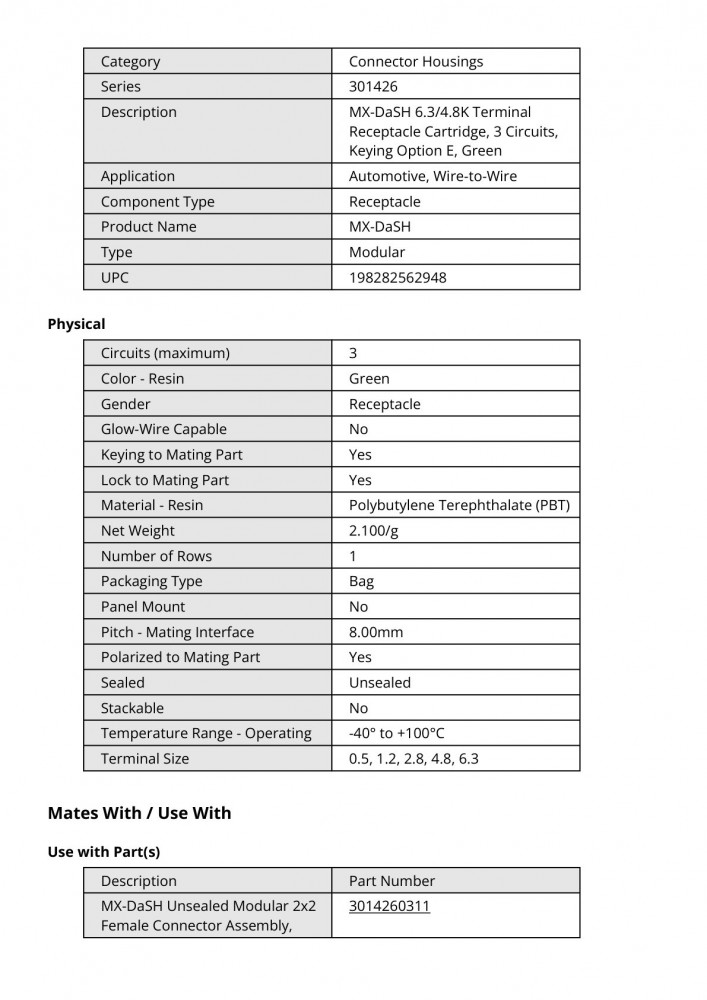 Technical document image 2 for product 3014261605