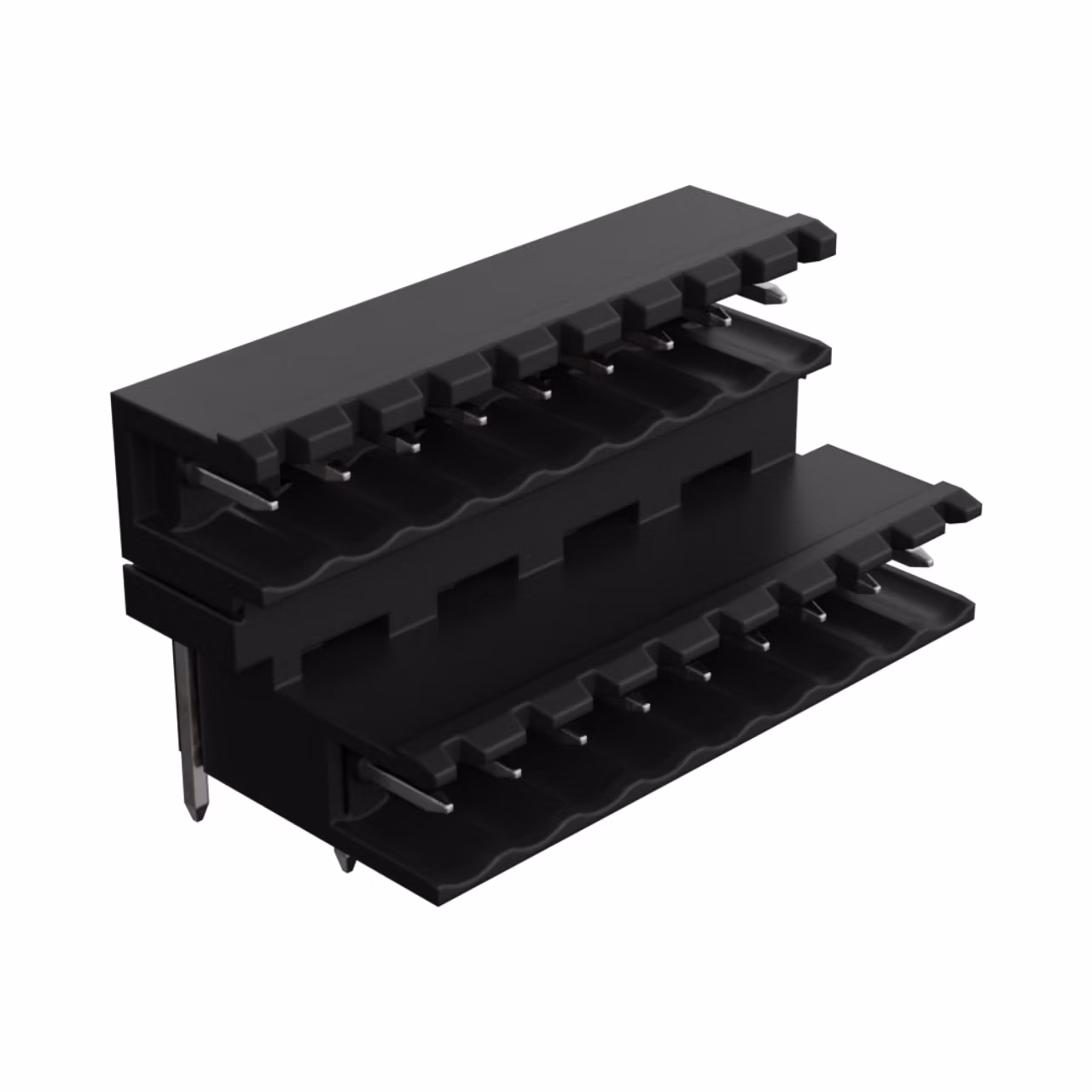 5.00mm Pitch Eurostyle Horizontal Dual Level PCB Header, Open Ends, 18 Circuits for sale