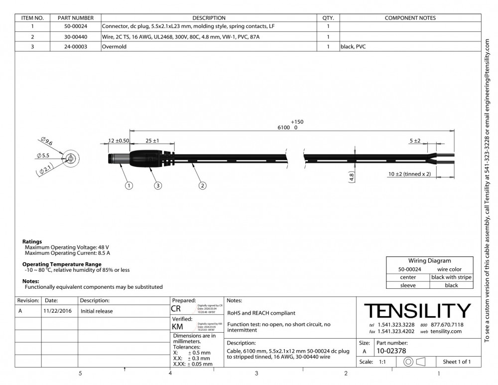 Tensility International 10-02378 product drawing