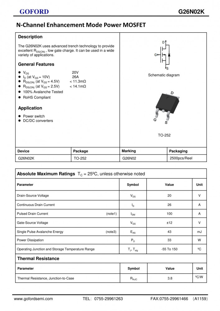 G26N02K datasheet page 1