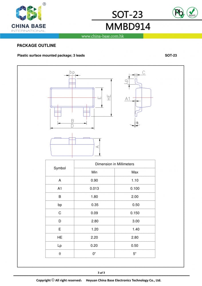 CBI MMBD914 datasheet page 3