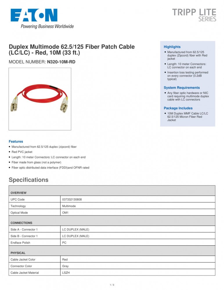 N320-10M-RD technical document page 1