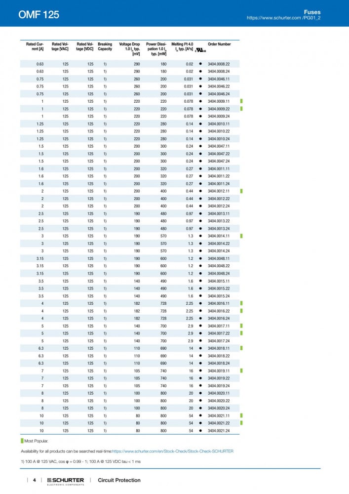 SCHURTER 3404 technical document page 4