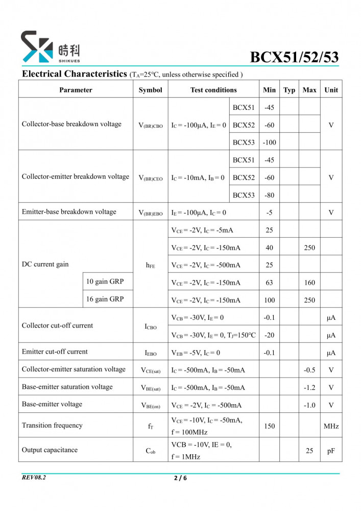 BCX53 datasheet page 2