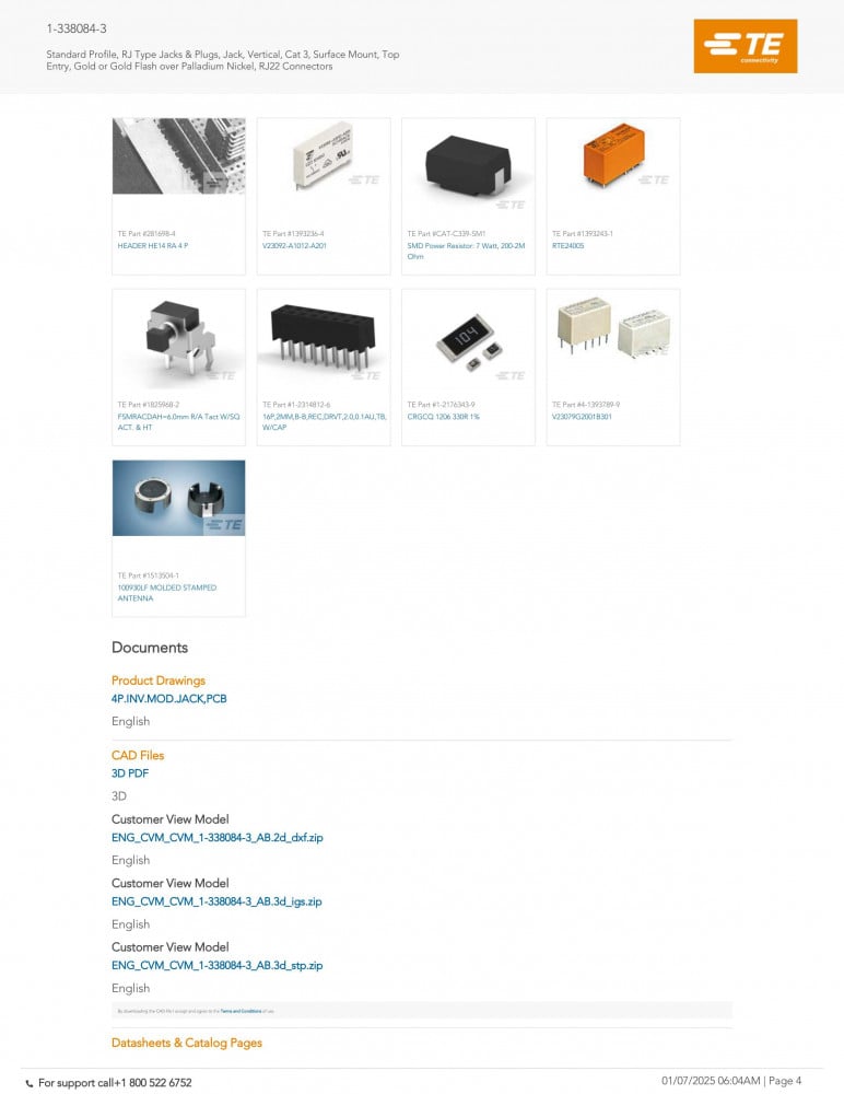 TE Connectivity 1-338084-3 technical document page 4