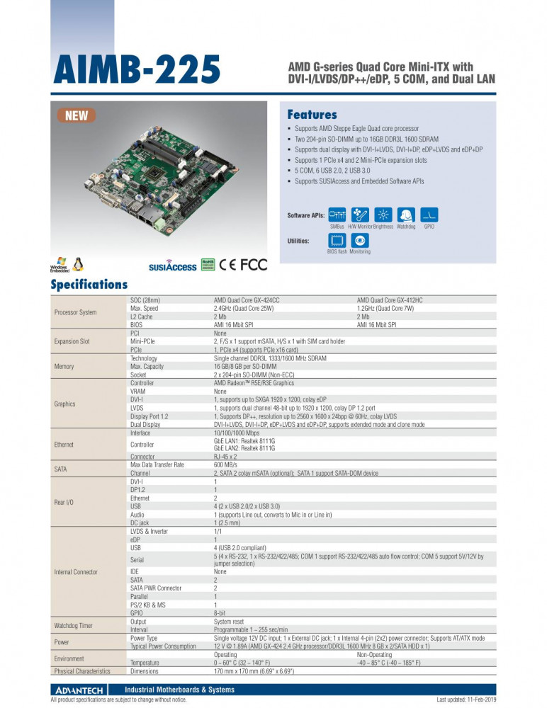 AIMB-225G2 technical document page 1