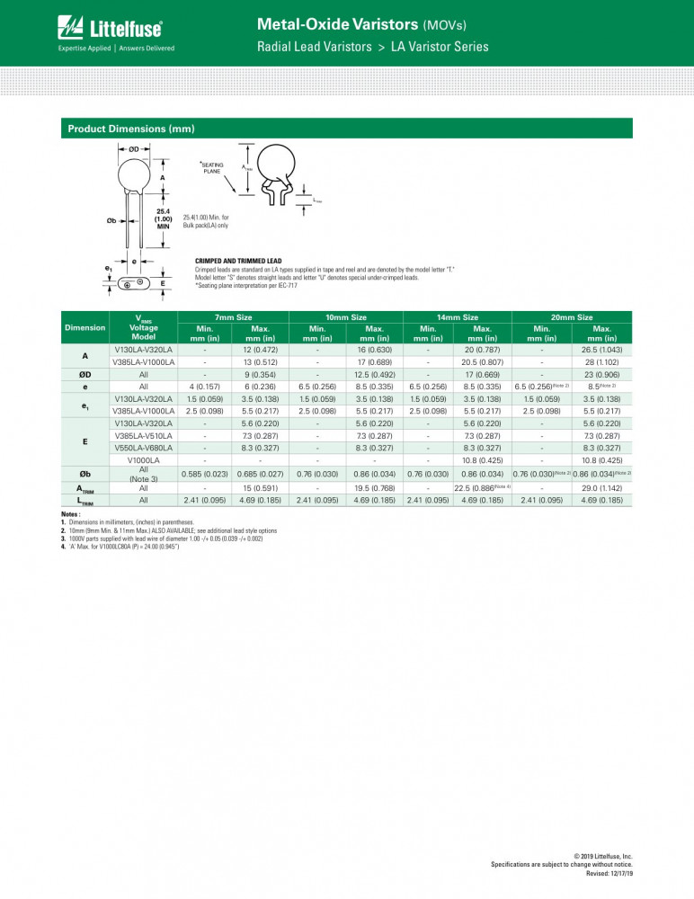 Littelfuse LA Series datasheet page 10