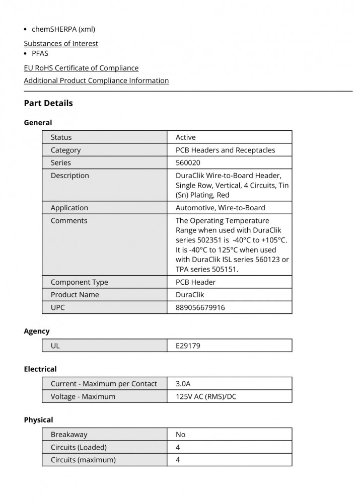 MOLEX 5600200422 technical document page 2