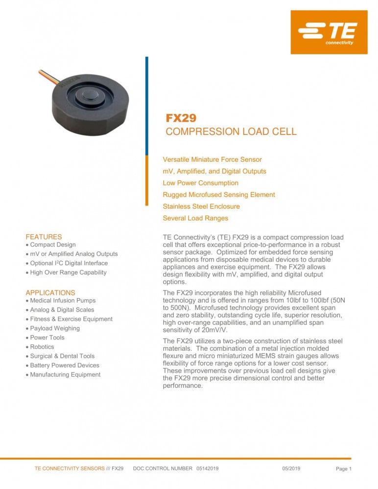 FX29 datasheet page 1